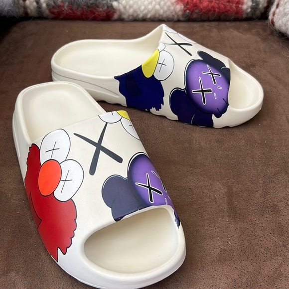 unbranded | Shoes | Elmo Kaws Slides Size 4243 Creredpurple New | Poshmark